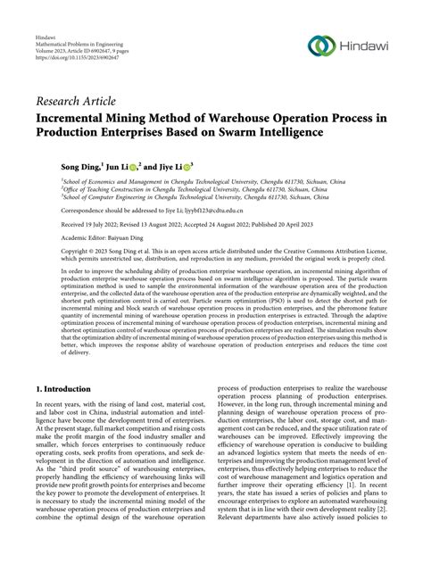 Pdf Incremental Mining Method Of Warehouse Operation Process In Production Enterprises Based