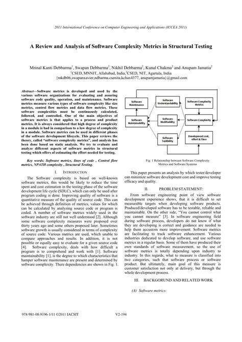 pdf a review and analysis of software complexity metrics in