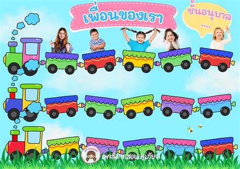 ป้ายสมาชิกในห้องเรียนขบวนรถไฟ 😍 🚂 สื่อการสอนปฐมวัยจ้า