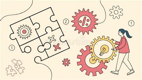 Gears And Puzzle Pieces Teamwork And Solution Concept Vector Design Generative Ai Stock Vector