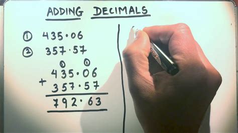 Decimal Addition How To Add Two Decimal Numbers Youtube