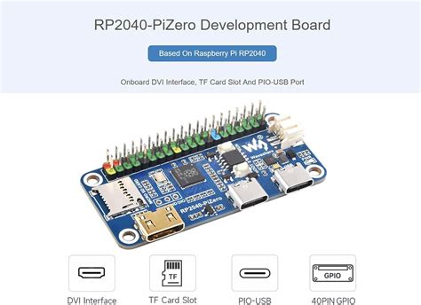 rp2040 pizero microcontroller board based on raspberry pi rp2040 chip onboard dvi interface tf