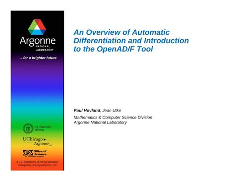 Pdf An Overview Of Automatic Differentiation And Introduction
