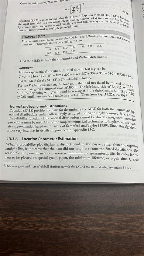 1 Derive Log Likelihood For Weibull Distribution For