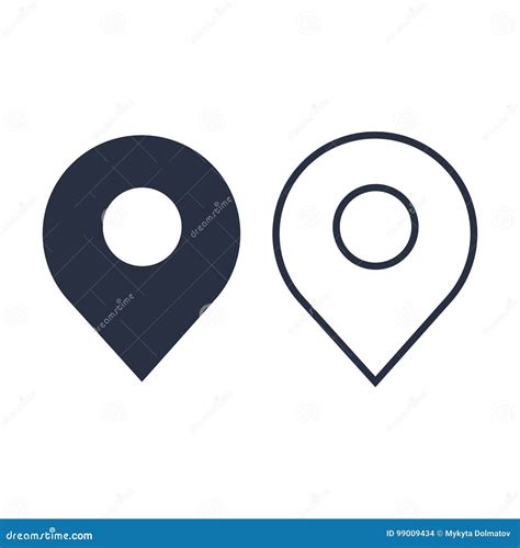 map pin flat design style modern icon pointer minimal vector symbol