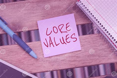 Conceptual Display Core Values Word For Principles Which Guide And Determine What Is Wrong And