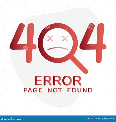 stock vector page not found template with upset magnifying glass not found symbol unsuccessful