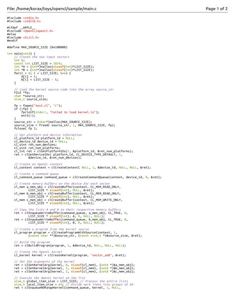 Opencl Vector Addition C Source Code