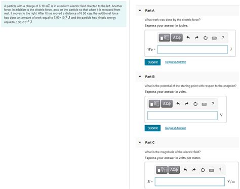 Solved Part A A Particle With A Charge Of 6 10 Nc Is In A