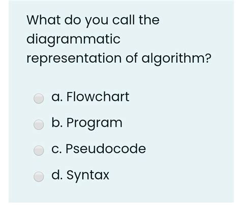 Solved What Do You Call The Diagrammatic Representation Of