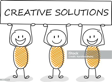 비즈니스 텍스트와 함께 Stickman의 손으로 그려진된 개념 크리에이 티브 솔루션 벡터입니다 고용과 노동에 대한 스톡 벡터 아트 및 기타 이미지 Istock