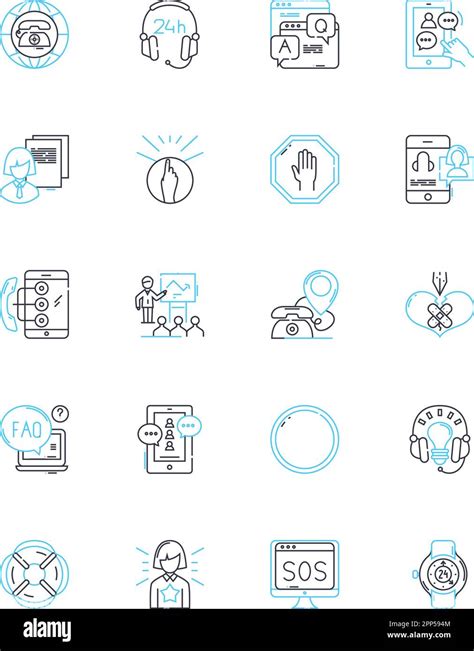 Relief Assistance Linear Icons Set Aid Assistance Relief Support Help Emergency