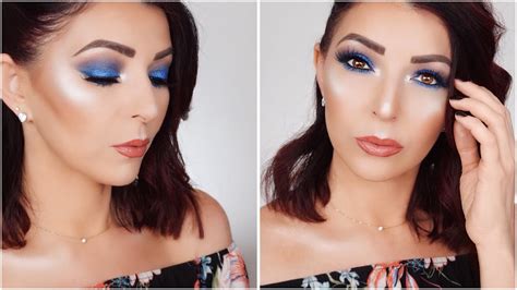 Cobalt Blue Smokey Eye Makeup Tutorial Kim Kardashian Inspired Youtube