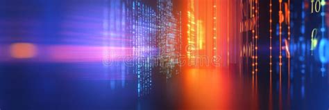 Abstract Digital Data Stream Dynamic Digital Flow Binary Code Technology Network Future