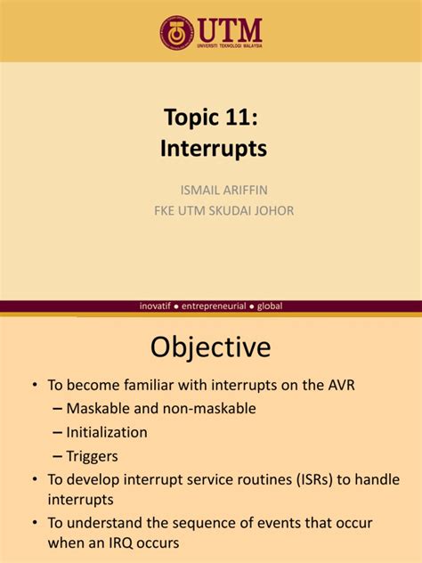 Topic 11 Atmega32 Interrupt In C Ismail Fkeutm 2018 Download Free Pdf Microcontroller