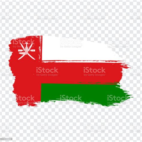 브러시 스트로크에서 오만 플래그 웹 사이트 디자인 로고 앱 Ui에 대한 투명 한 배경에 오만 플래그 스톡 벡터입니다 벡터 일러스트 레이션 Eps10 0명에 대한 스톡 벡터