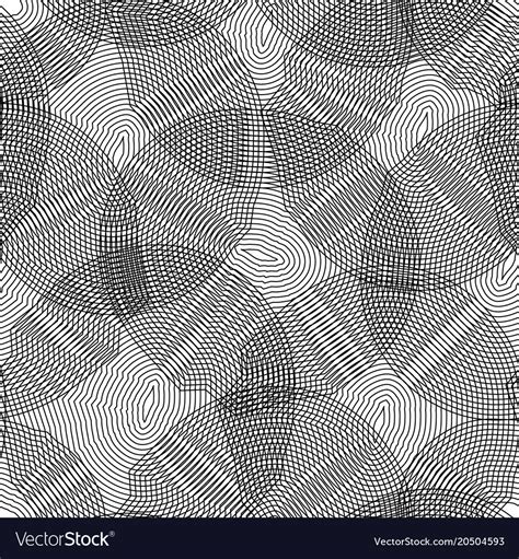 Monochrome Seamless Pattern Curved Lines Vector Image