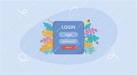 Premium Vector Login Password Ui Form With Cartoon Leaves