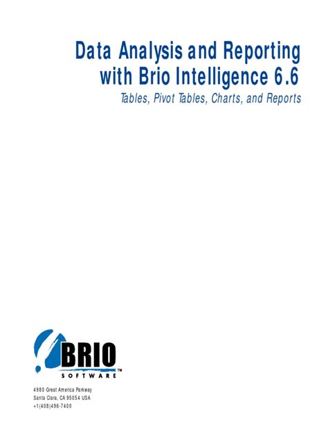 Brio Intelligence Data Analysis Pdf Pdf Chart Information Retrieval