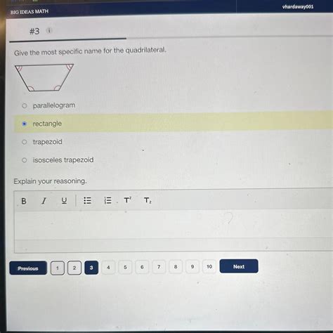 give the most specific name for the quadrilateral o parallelogram