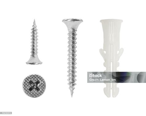 클리핑 경로와 격리 된 배경에 세트 스크류 건설을 위한 금속 손톱입니다 나사에 대한 스톡 사진 및 기타 이미지 나사 머리 강철 Istock