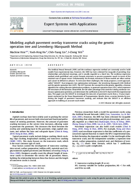 Pdf Modeling Asphalt Pavement Overlay Transverse Cracks Using The Genetic Operation Tree And