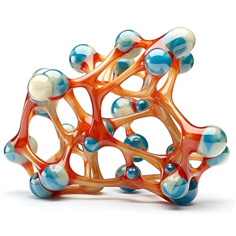 Premium Photo Molecular Structure Orange And Blue Isolated On White Background