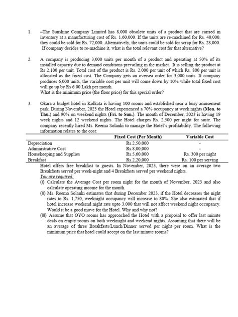 decision problems for class room discussion pdf financial markets