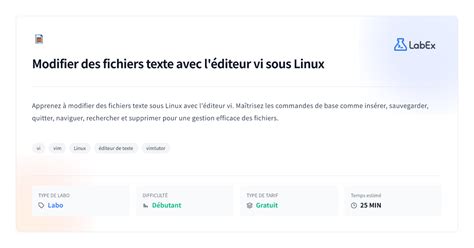 Modifier Des Fichiers Texte Avec Léditeur Vi Sous Linux Labex