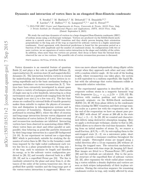 Pdf Dynamics And Interaction Of Vortex Lines In An Elongated Bose