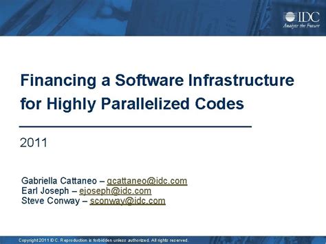 Financing A Software Infrastructure For Highly Parallelized Codes
