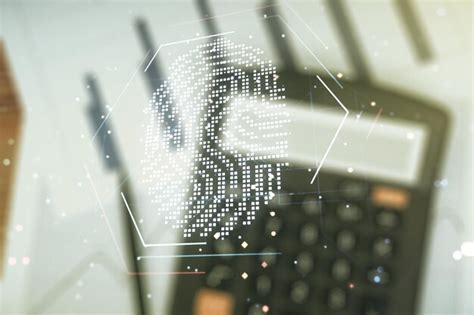 Premium Photo Abstract Virtual Fingerprint Illustration On Blurry
