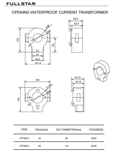 Non Invasive Sct Split Core Current Sensor Ip67 Waterproof