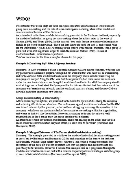 Pdf Leadership Individual Vs Group Decision Making Discussion