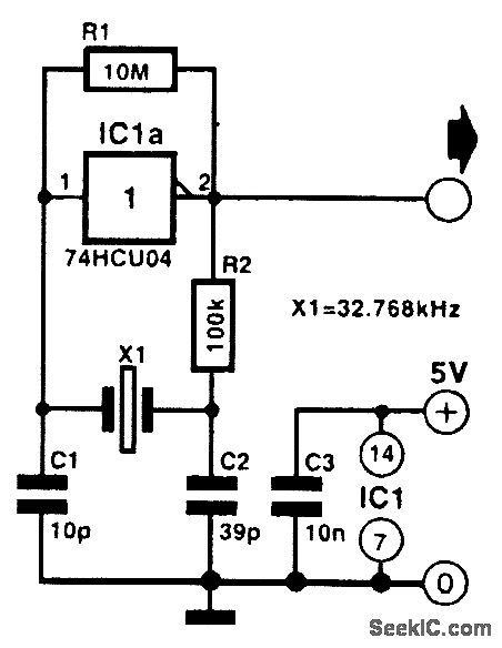 32 khz dmos oscillator signal processing circuit diagram