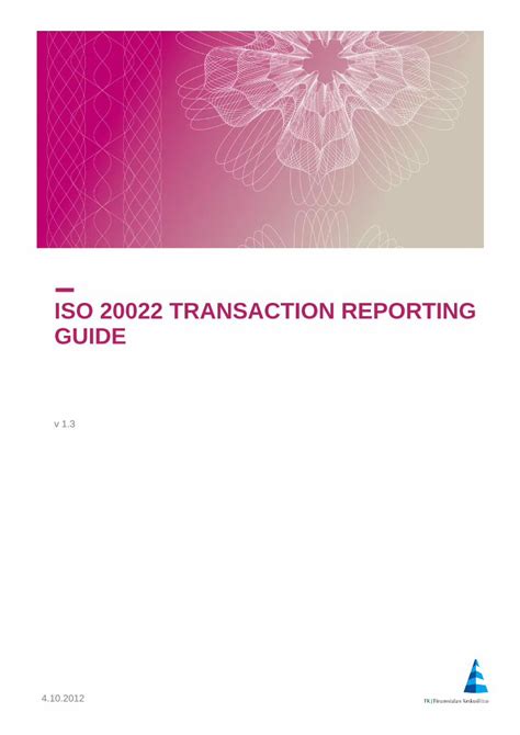 Pdf Iso 20022 Transaction Reporting Guide Dokumen Tips