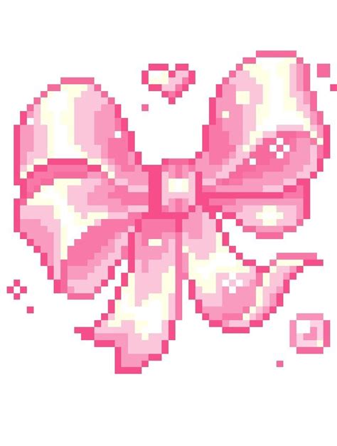 Pixel Art Pink Bow Cross Stitch