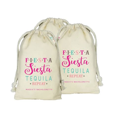 Fiesta Siesta Tequila Repeat Personalized Favor Bags Set Etsy