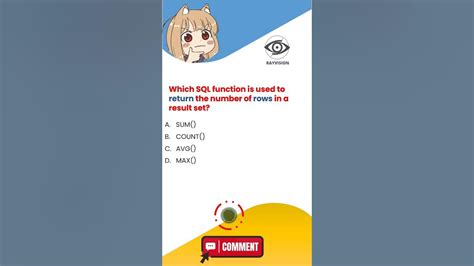 mcq on sql functions counting rows with count rayvision coding youtube