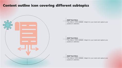 content outline icon covering different subtopics ppt template