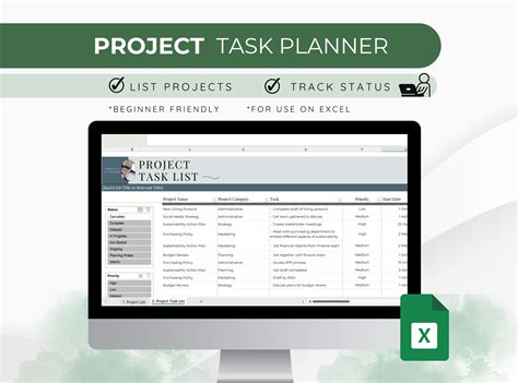 Excel Project Task Planner — Imperfect Organization