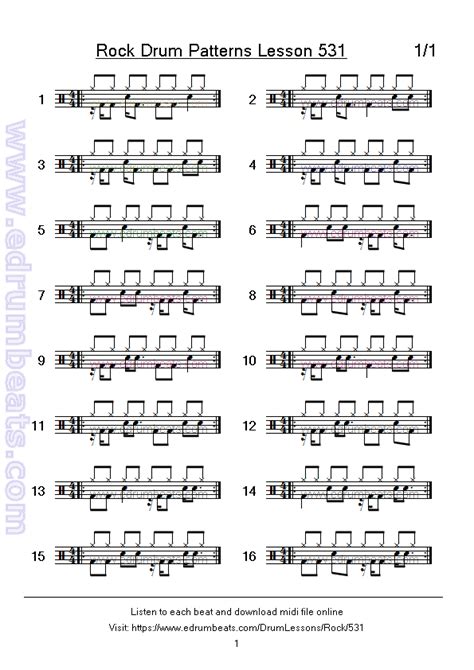 Drum Patterns Rock Pattern Matching Algorithms
