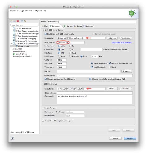 The Segger J Link Debugging Plug In Eclipse Embedded Cdt Cc Development Tools™
