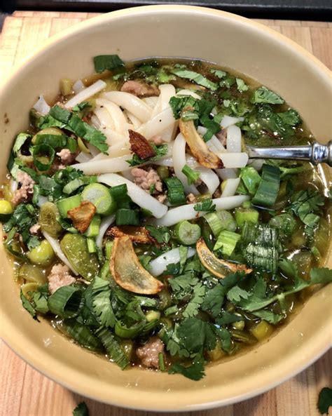 Pork Noodle Soup With Ginger And Toasted Garlic