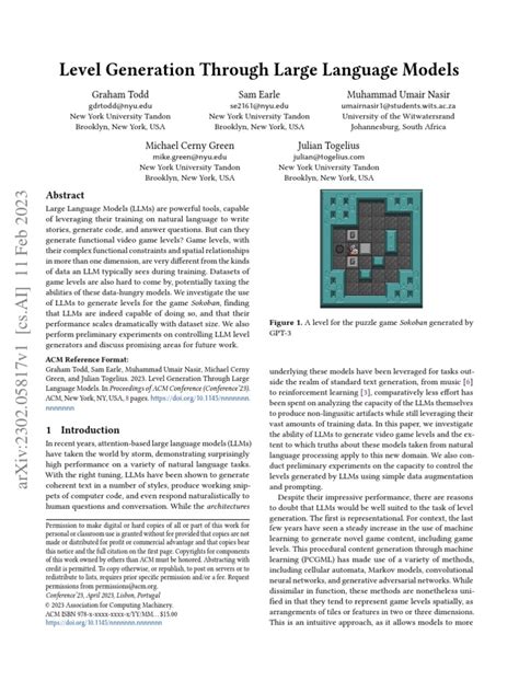 Level Generation Through Large Language Models Pdf Applied Mathematics Cognitive Science
