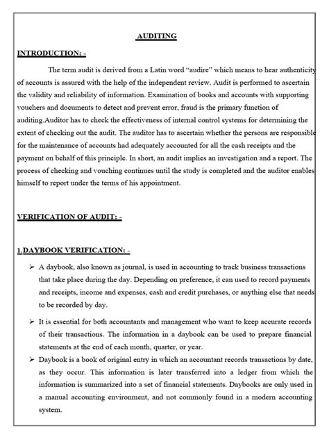Auditing Report Final Anish Pdf Bookkeeping Audit