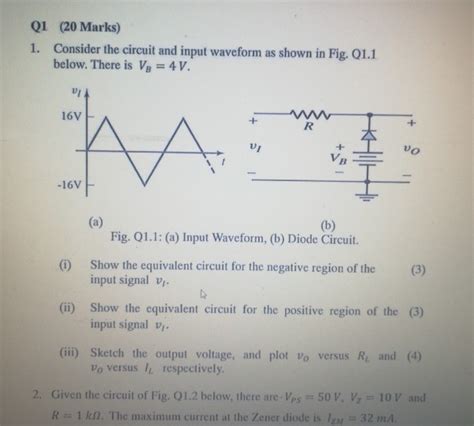 Solved Q Marks Consider The Circuit And Input Chegg