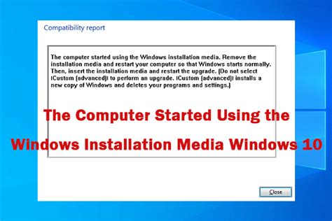 Fix Computer Started Using Windows Installation Media Win10