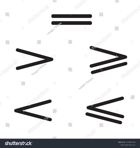Mathematical Signs Equal Greater Than Greater Stock Vector Royalty Free 2225807279 Shutterstock