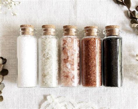 Witches Salt Set In Glass Vials Wiccan Salt Set Protection Salt